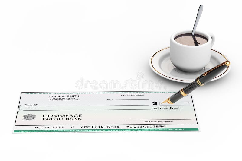 Blank Banking Check And Fountain Pen Stock Photo - Image of bank, paper ...