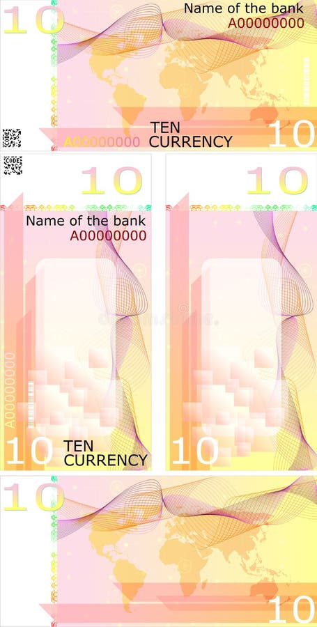 Blank banknote layout stock vector. Illustration of create - 100206132