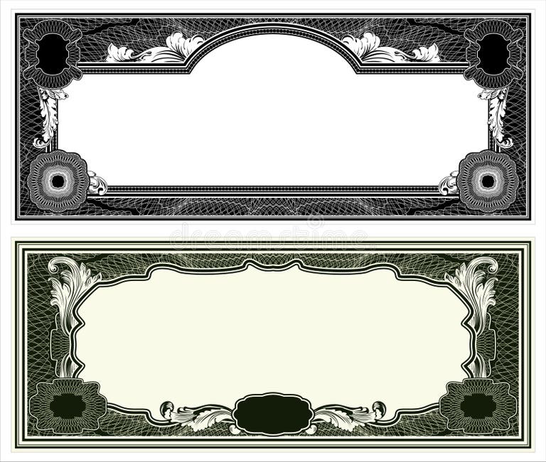 Blank banknote layout stock vector. Illustration of create - 100206132