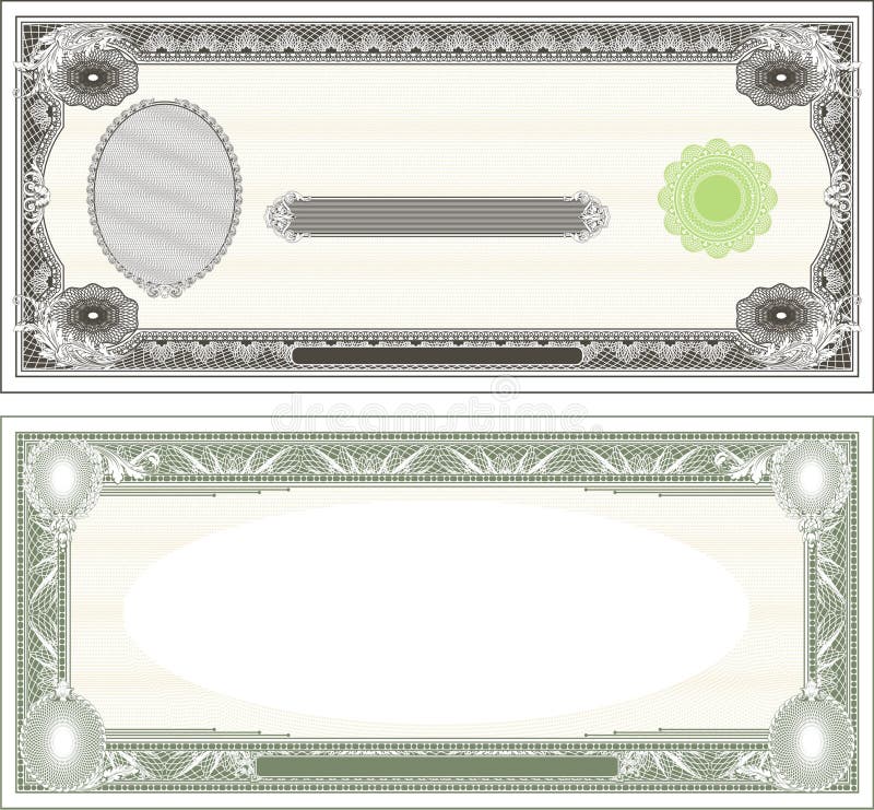 Blank for Banknote Obverse and Reverse Vector Stock Vector ...