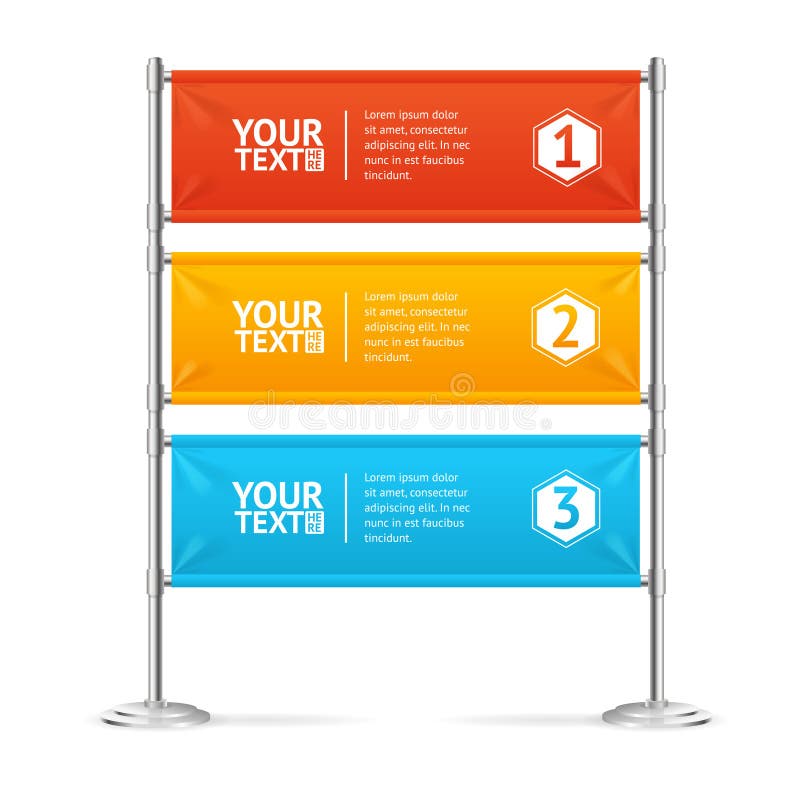 Blank Banner Flags Colorful Horizontal with Text Stock Vector ...