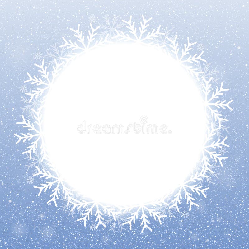 Blank Banner. Snowflakes. Snow. White Circle. Stock Vector ...