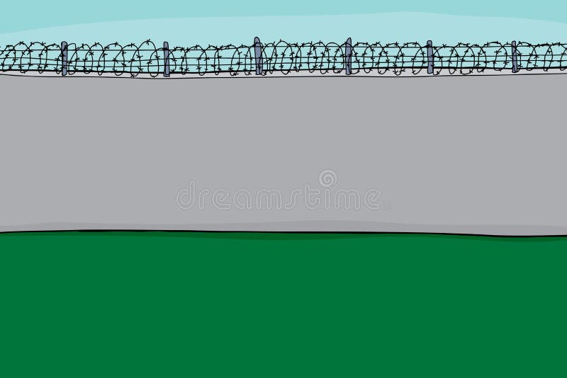 Cartoon Barbed Wire Wall Stock Illustrations – 204 Cartoon Barbed Wire ...