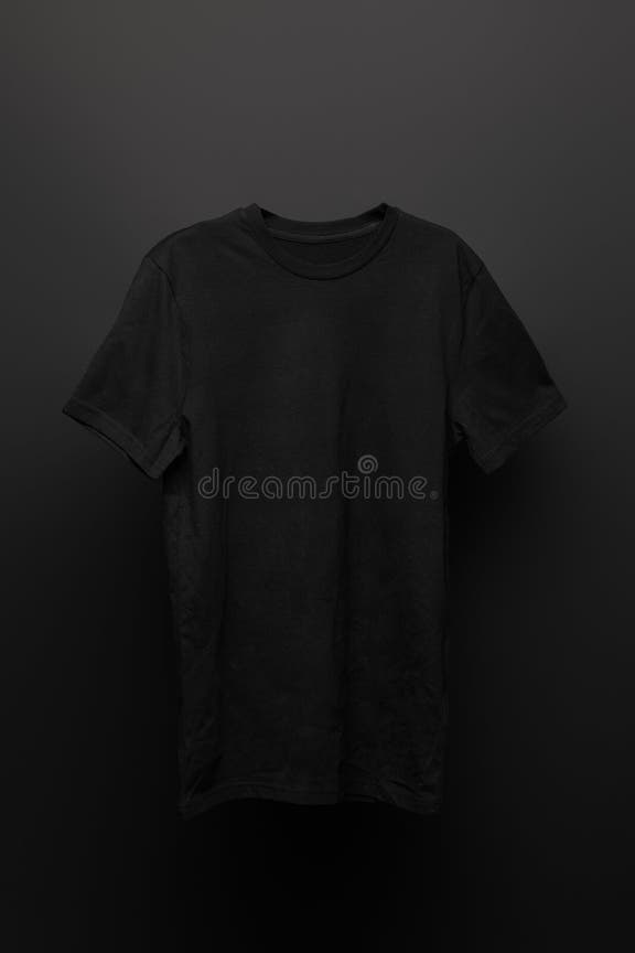 Blank Basic Black T-shirt on Stock Image - Image of cotton, style ...