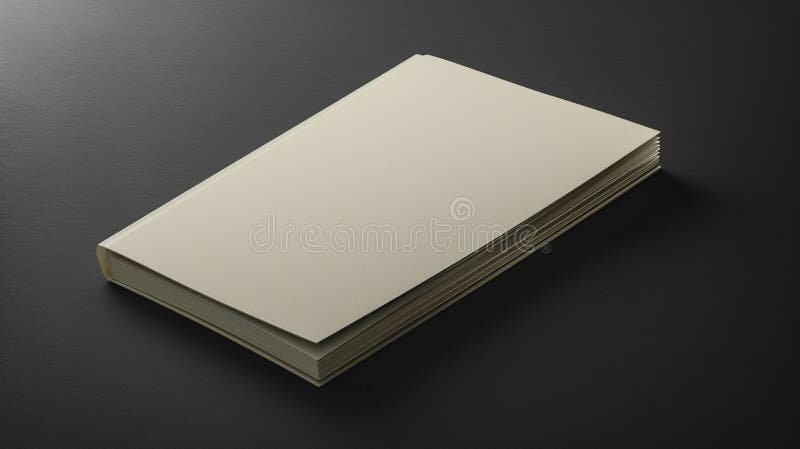 A Blank Beige Book Mockup Perfect for Design Projects Rests on a Dark ...