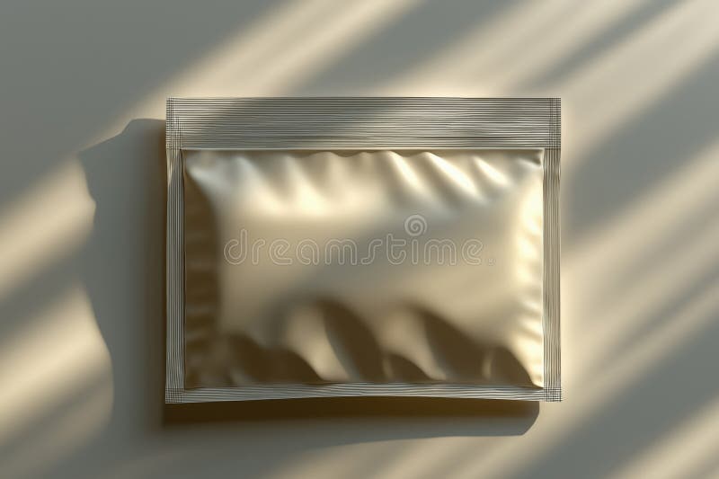 Blank Beige Doypack Packaging Mockup Illuminated by Sunlight Stock ...