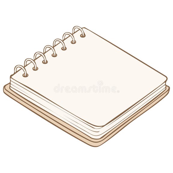 Blank Beige Notebook with Spiral Binding for Notes and Illustrations in ...