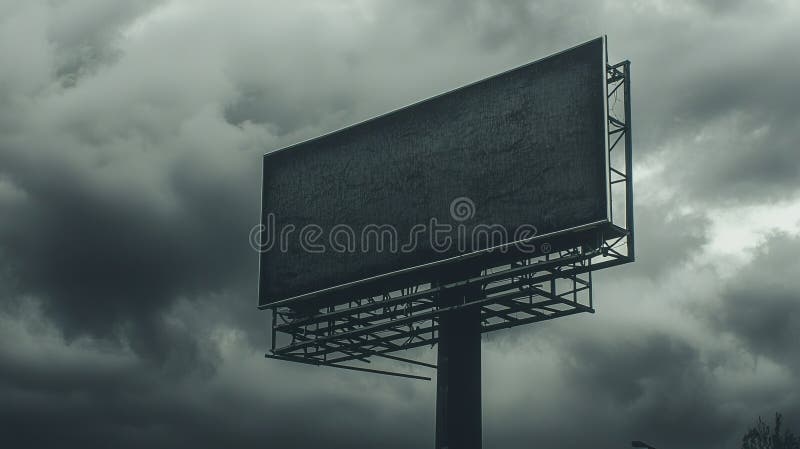 Blank Big Format Billboard. Signboard at Dusk. Mockup Template Stock ...