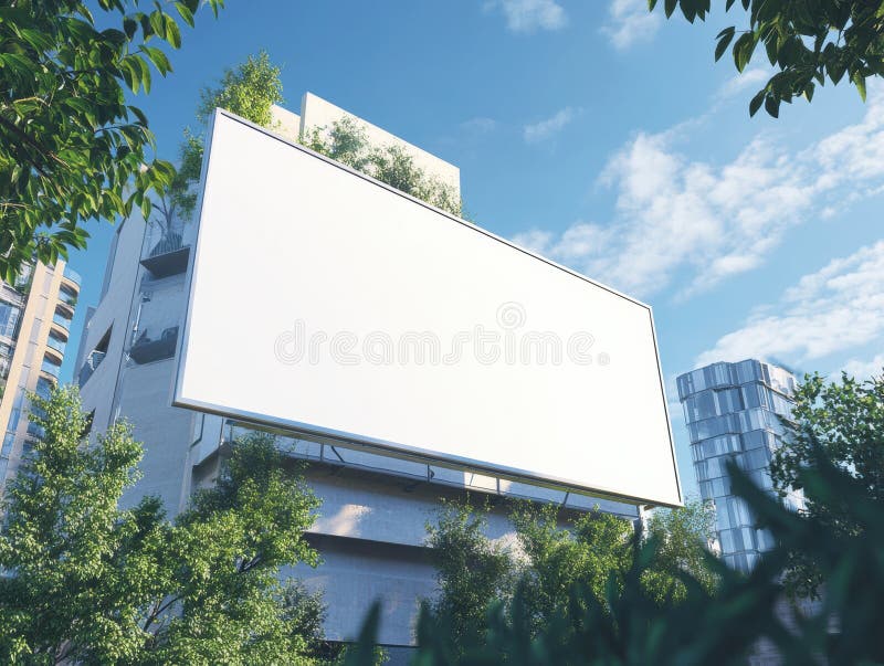 Blank Billboard Ad Space in Urban Setting with Building and Sky ...