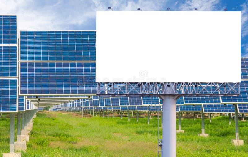 Blank Billboard for Advertisement with Solar Power Plant Stock Image ...