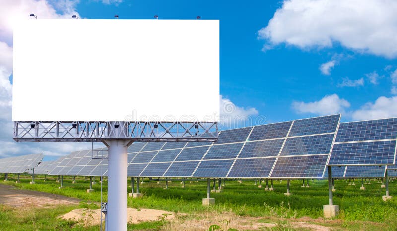 Blank Billboard for Advertisement with Solar Power Plant Stock Image ...