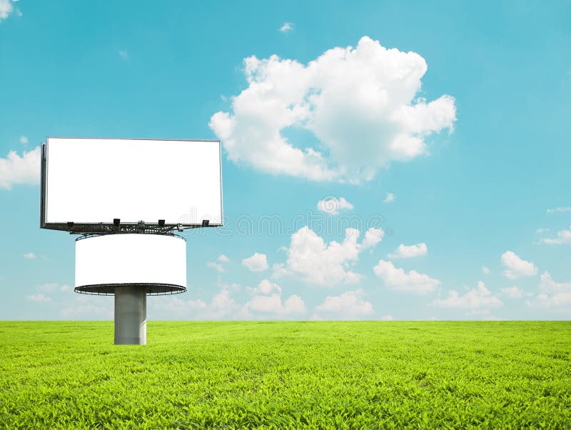 Blank Billboard on Beautiful Field Stock Image - Image of information ...