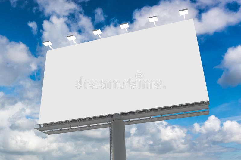 Blank Billboard at Blue Sky Background Stock Illustration ...