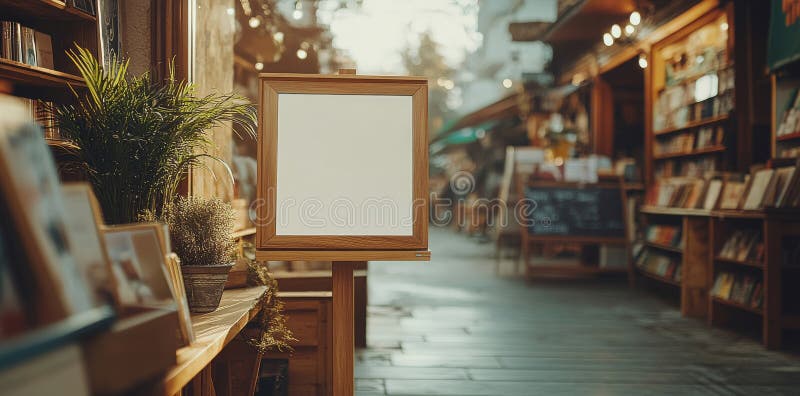 Blank Billboard in Bookstore: a White, Empty Billboard in a Bookstore ...