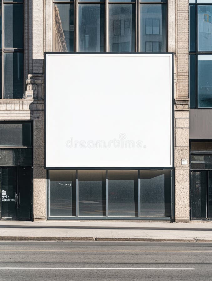 Blank Billboard on Building Side Stock Image - Image of cityscape ...
