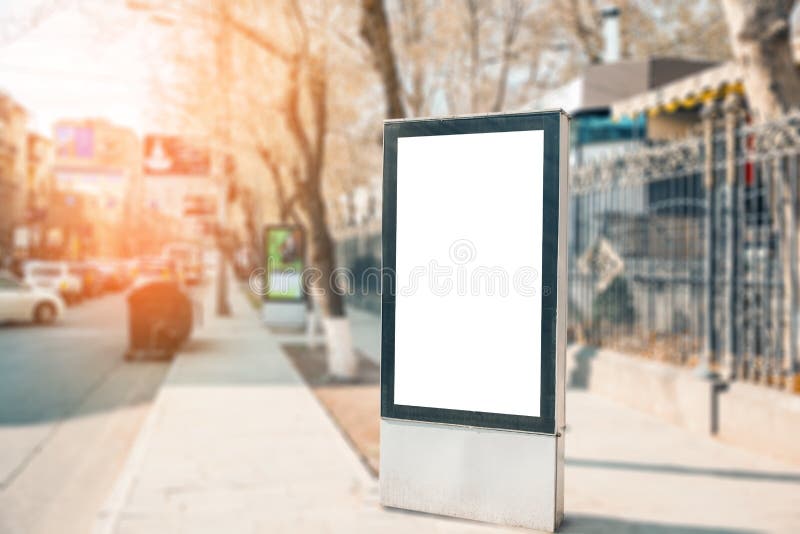 Blank Billboard in Bus Stop, Great Copy Space for Your Design Stock ...
