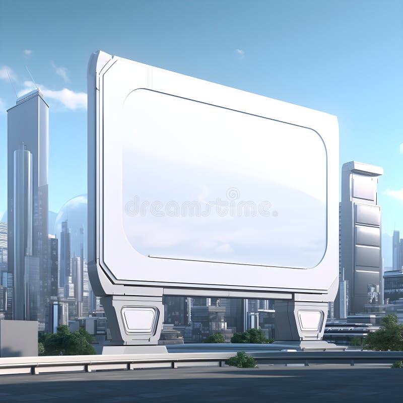 A Blank Billboard Capturing the Essence of a Tech-driven City Stock ...