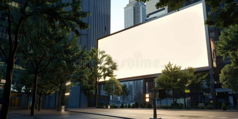 Blank Billboard in City. Created by Generative Artificial Intelligence ...