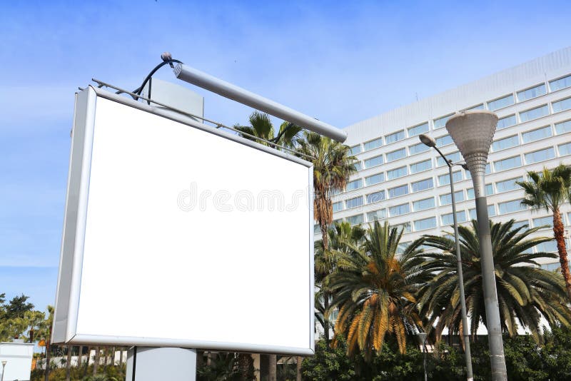 Blank billboard city sign stock photo. Image of advertisement - 259454708