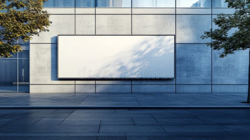 Blank Billboard on City Street Stock Illustration - Illustration of ...