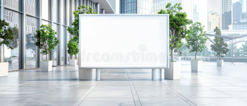 Blank Billboard in Cityscape for Outdoor Ad Visuals Stock Illustration ...