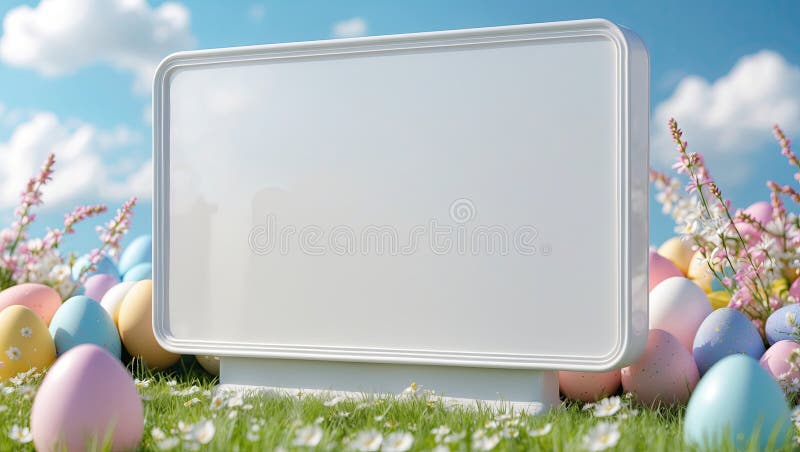 Blank Billboard with Easter Themed Stock Illustration - Illustration of ...