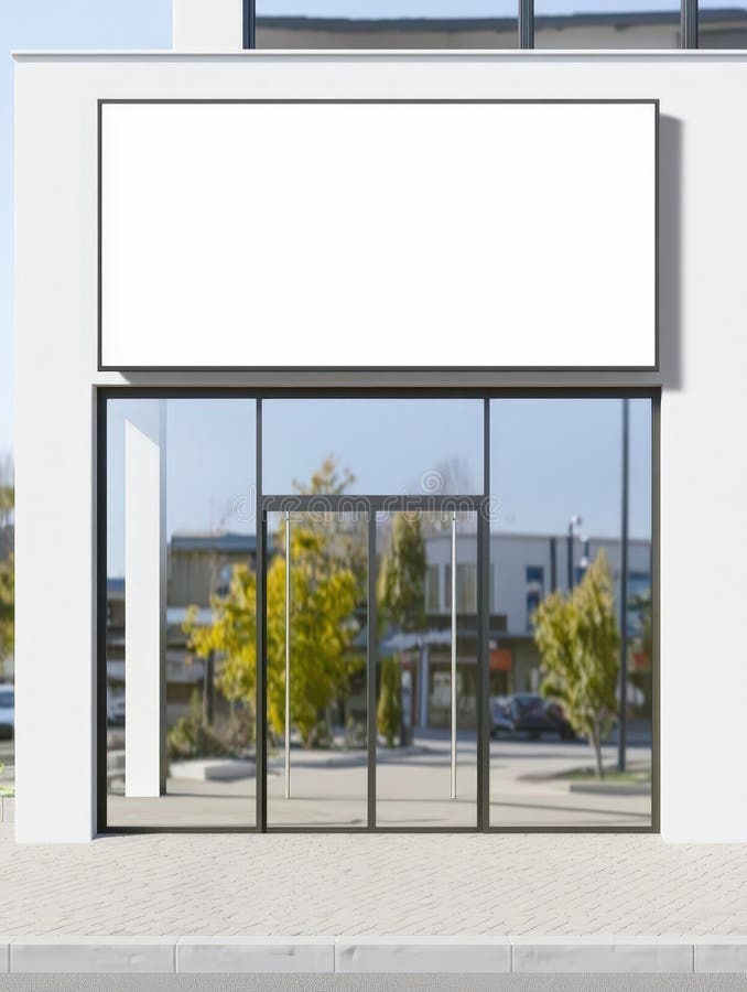 Blank Billboard on the Exterior Wall of a Commercial Building Ready for ...