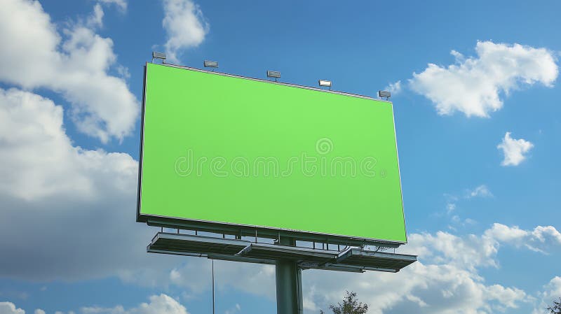 Blank Billboard with Green Screen Ready for Custom Ads Stock Photo ...