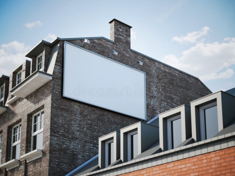 Blank Billboard Hanging Shadow Classic Building Stock Photos - Free ...