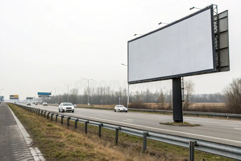 Blank Billboard on Highway for Advertising Stock Illustration ...