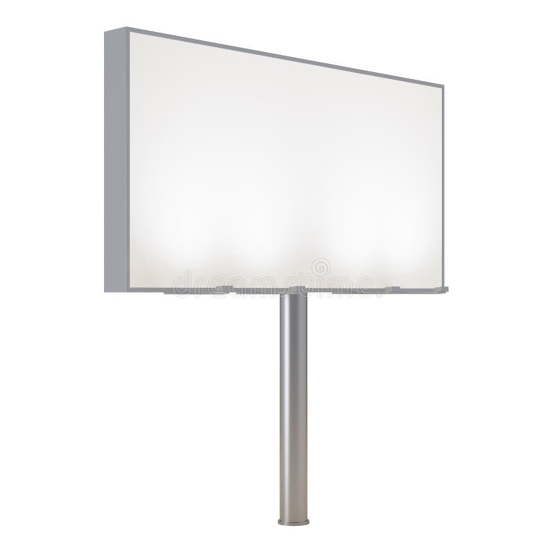 Blank Billboard Isolated on White Background. Stock Illustration ...