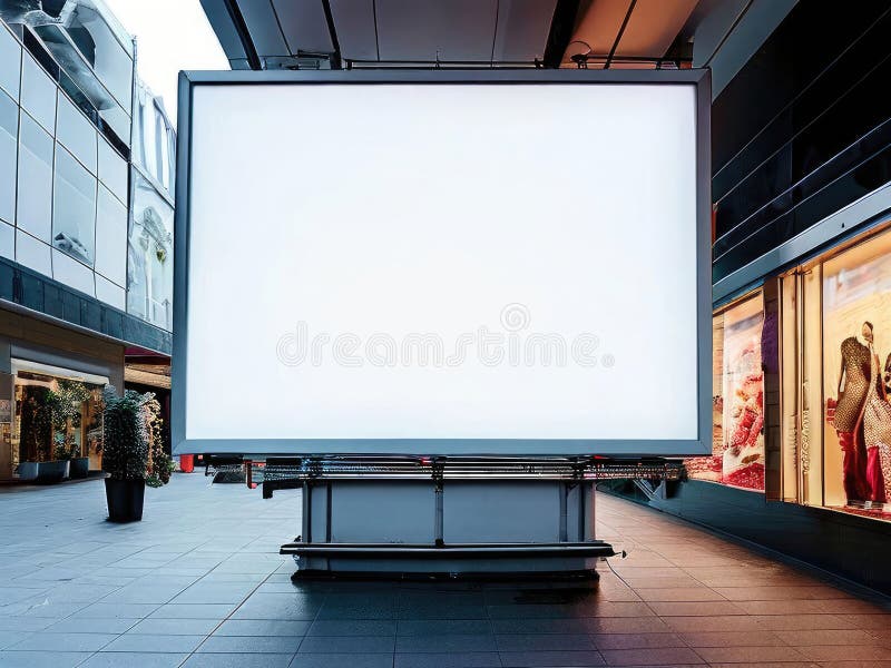 Blank Billboard Mockup. Advertisement Board in the Modern Store Stock ...
