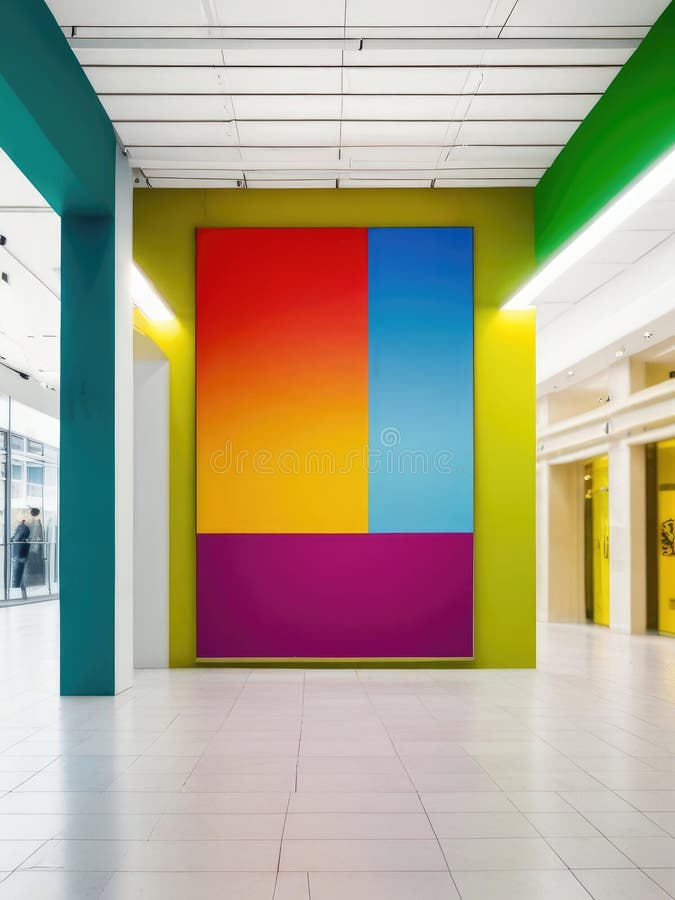 Blank Billboard Mockup. Advertisement Board in the Modern Store Stock ...