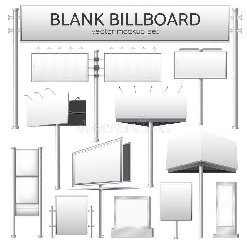Blank Billboard Mockup for Advertisement Stock Vector - Illustration of ...