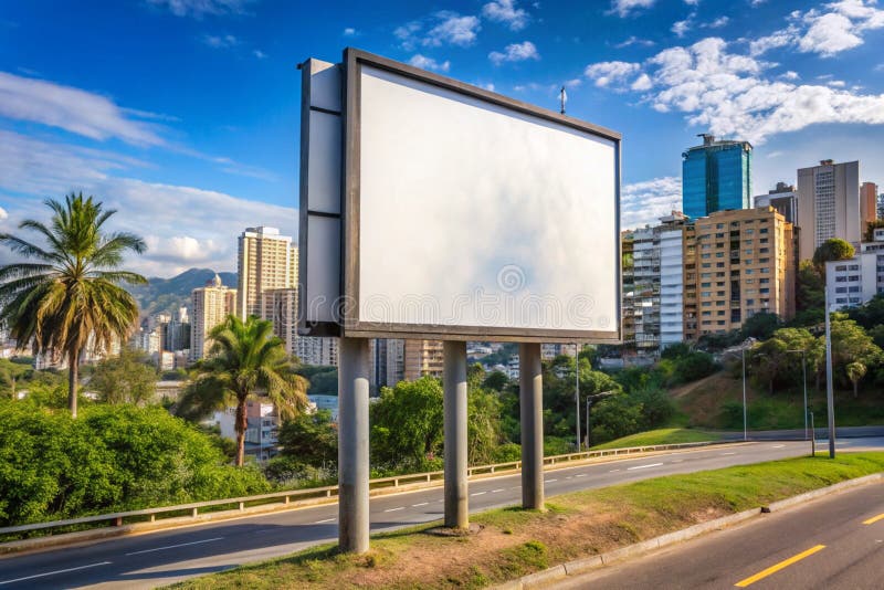 Blank Billboard Mockup in Brazil Stock Illustration - Illustration of ...
