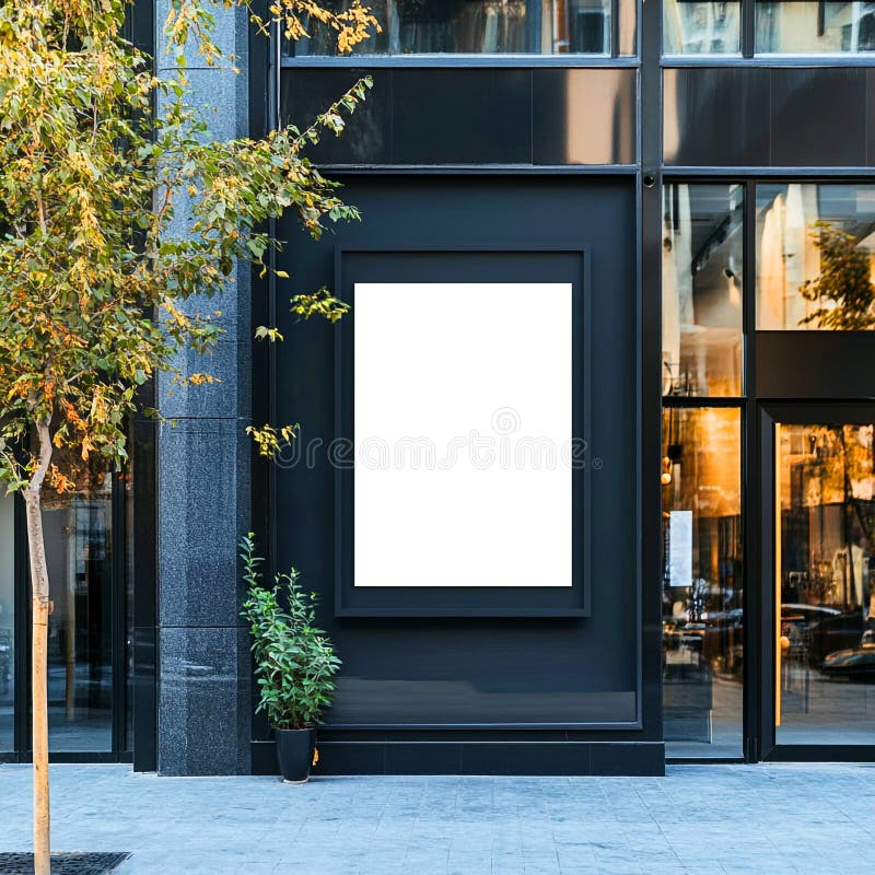 Blank Billboard Mockup Modern City Building Exterior Stock Illustration ...