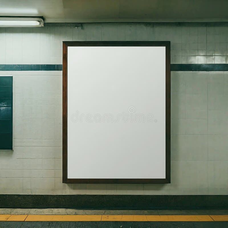 Blank Billboard Mockup at Subwat in City for Advertisement, Empty ...