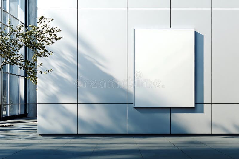 Blank Billboard on Modern Building Exterior. (1 Stock Illustration ...
