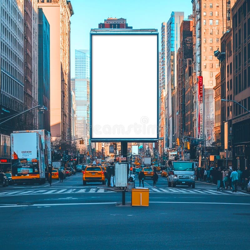 Blank Billboard NYC Street Advertising Mockup Stock Illustration ...
