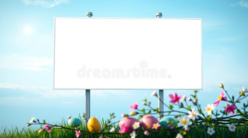 Blank Billboard Outdoors in Spring. Copy Space Board for Advertisement ...