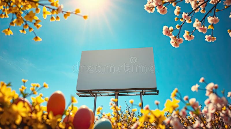 Blank Billboard Outdoors in Spring. Copy Space Board for Advertisement ...