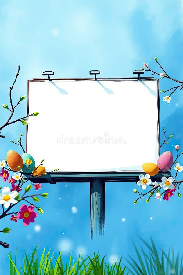 Blank Billboard Outdoors in Spring. Copy Space Board for Advertisement ...