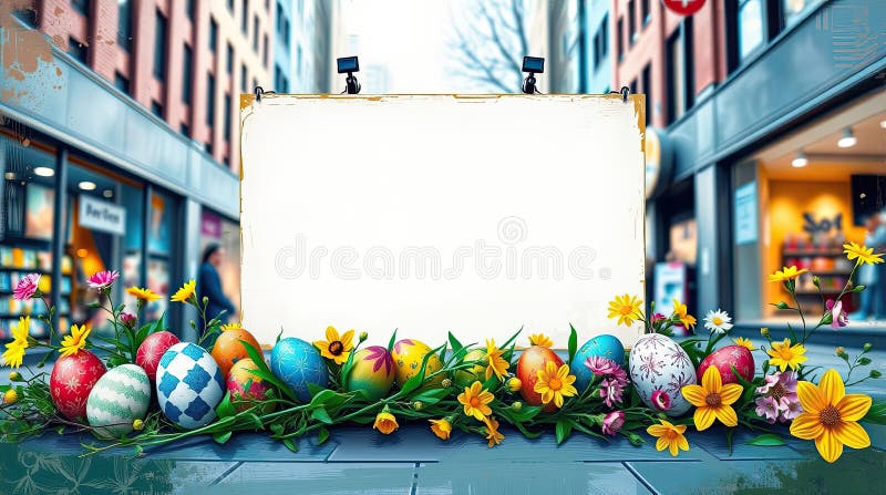 Blank Billboard Outdoors in Spring. Copy Space Board for Advertisement ...