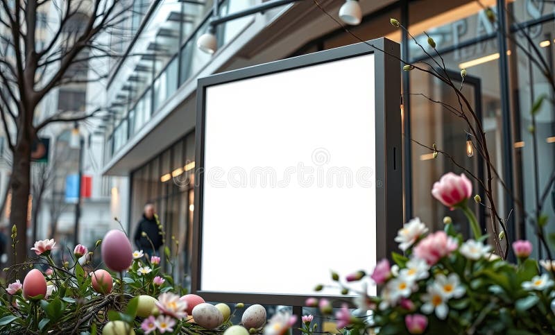 Blank Billboard Outdoors in Spring. Copy Space Board for Advertisement ...
