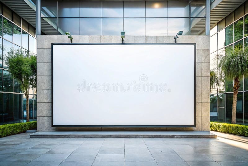 Blank Billboard Outside Modern Building, Advertisement Space Stock ...