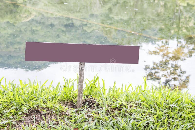 Blank Billboard beside the Pond.copy-space Stock Photo - Image of ...