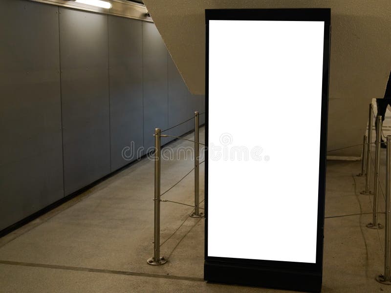 Blank Billboard Poster White Stand Mock Up on Railway Station Stock ...