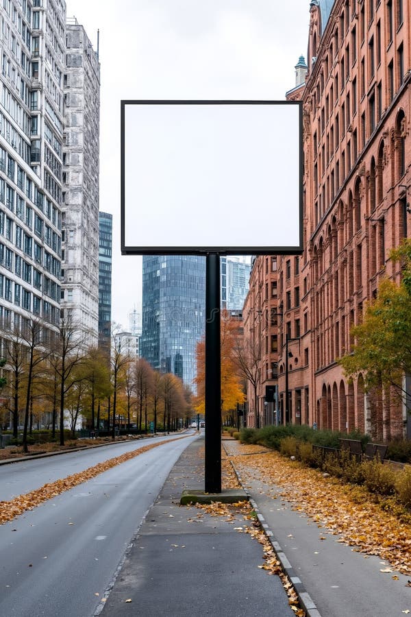 A Blank Billboard on the Side of a City Street Stock Photo - Image of ...