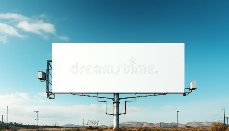 Blank Billboard Sign on Clear Sky, Advertising Space for Rent Generated ...