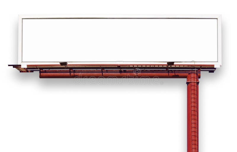 Blank Billboard Sign Isolated on White Background Stock Photo - Image ...